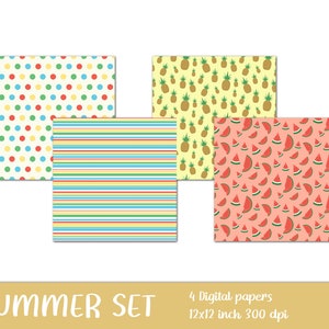 Summer Clipart Set Sun, Flamingo, Palm, Coconut, Ice, Cream, Drink ...