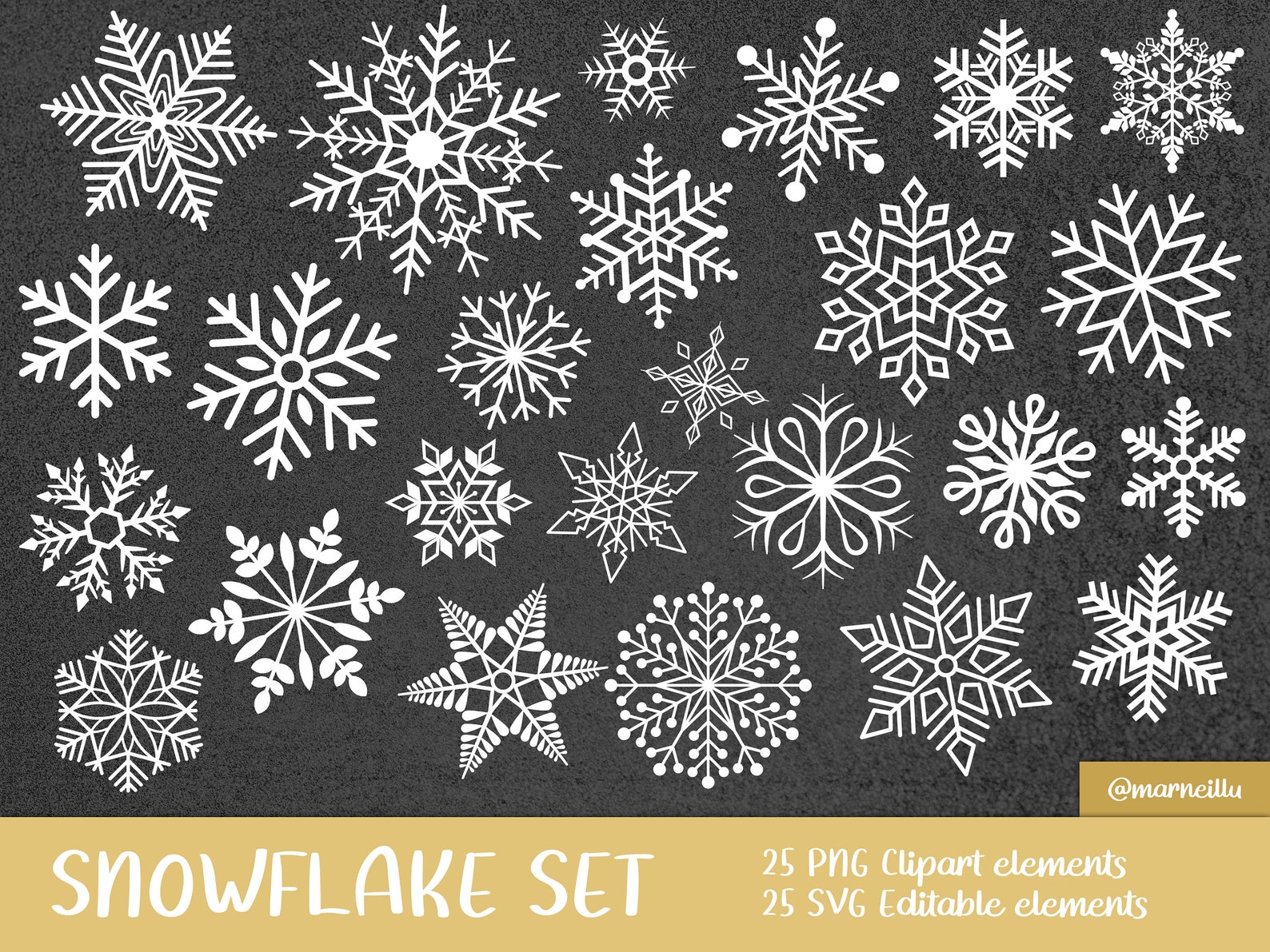 Snowflakes SVG Clipart Set - Winter, Image, Printable, Season, Snow ...