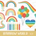 Rainbow World Clipart Set - Colors, Colours, Image, Printable, Pencils ...