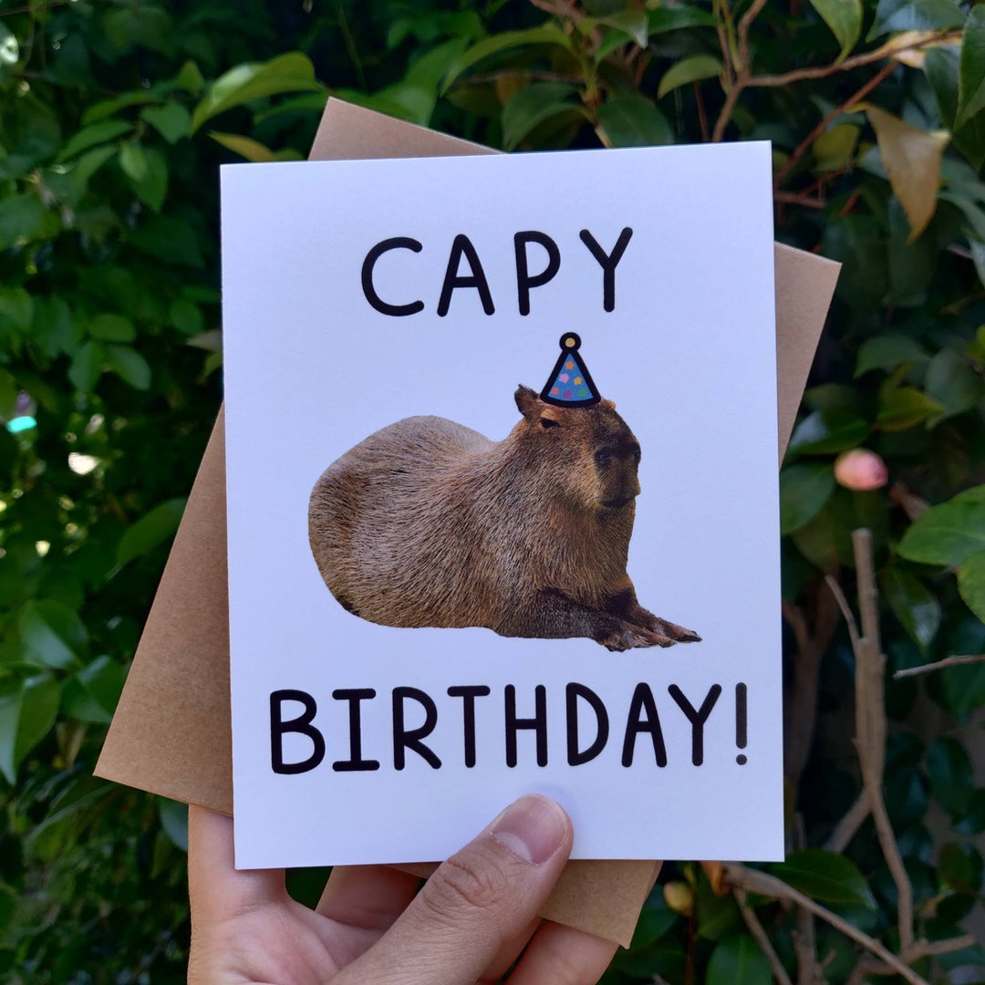 Tarjeta de cumpleaños de capibara / cumpleaños de capibara - Etsy España