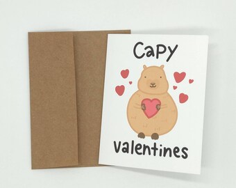 Capybara Valentine Card - Etsy