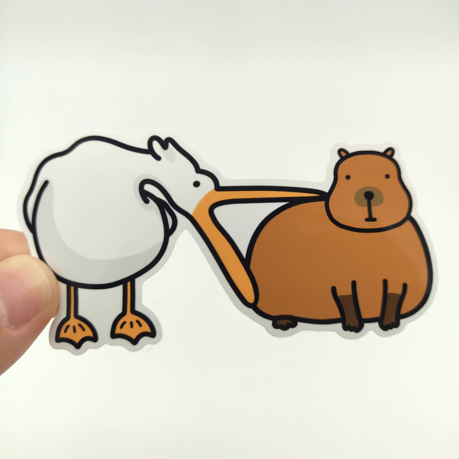 Pelican Bites Capybara Meme Sticker / Glossy & Holo Stickers - Etsy