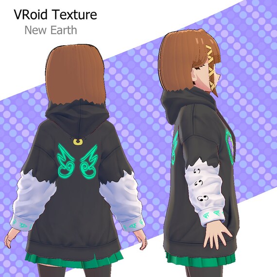 Drawing & Illustration VRoid Texture New Earth Hoodie and Skirt Clothes ...