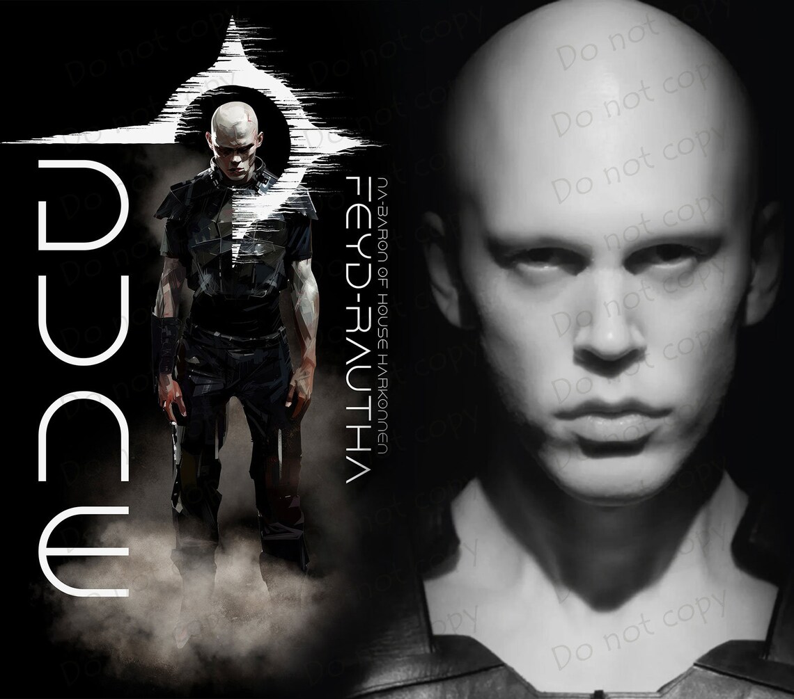 Dune 2 Feyd Rautha Harkonnen PNG, Austin Butler Tumbler Wrap File, Paul ...