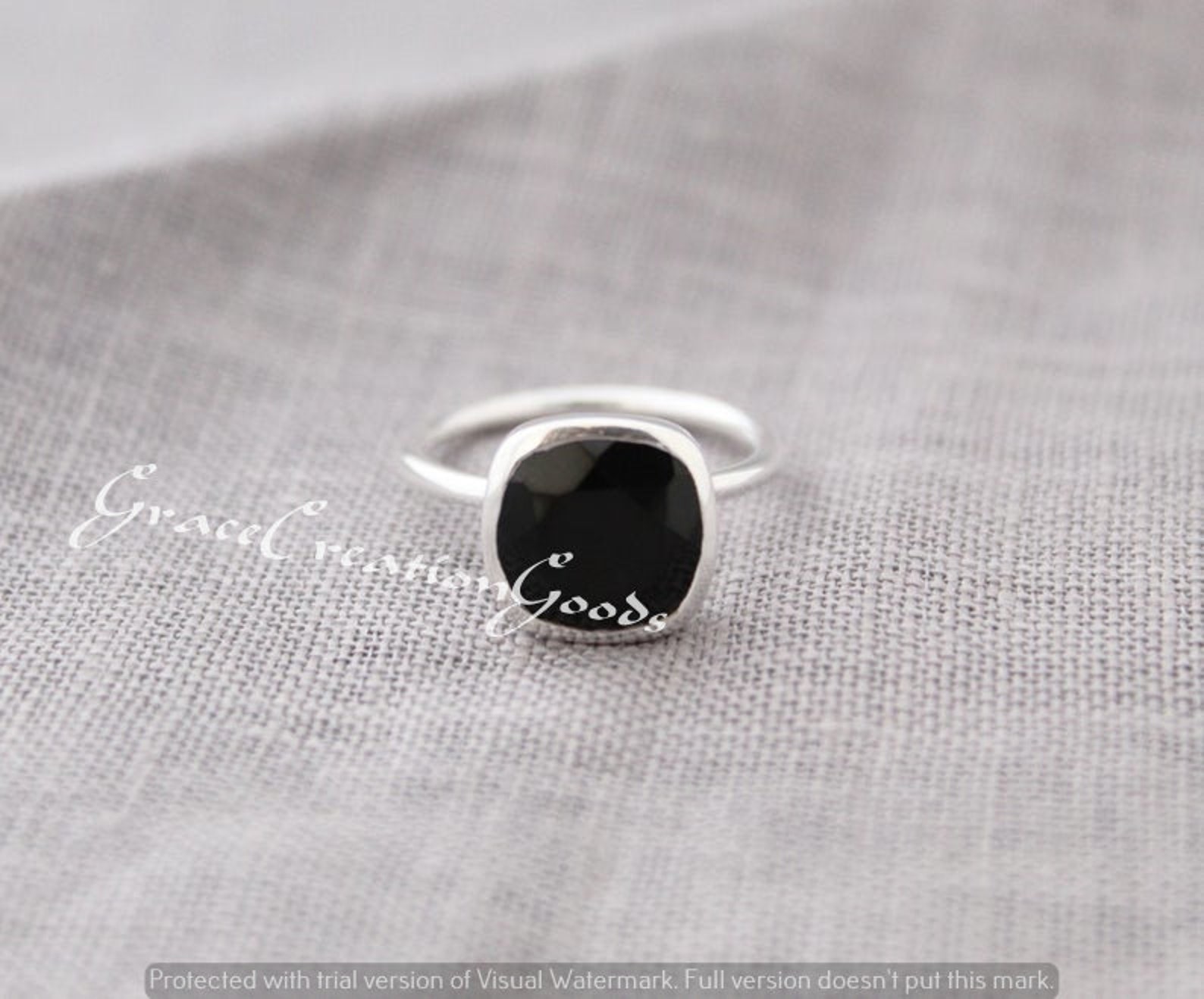 Personalized Black Obsidian Ringsilver 925 Ring Black - Etsy