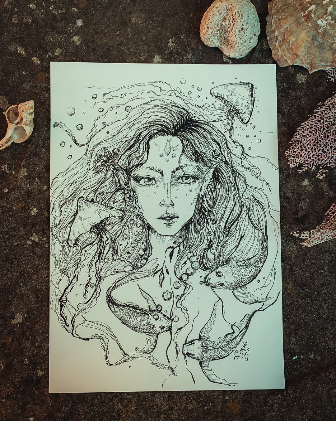 Princess of the Underwater-digital Coloring Page by Karolina Skorek - Etsy