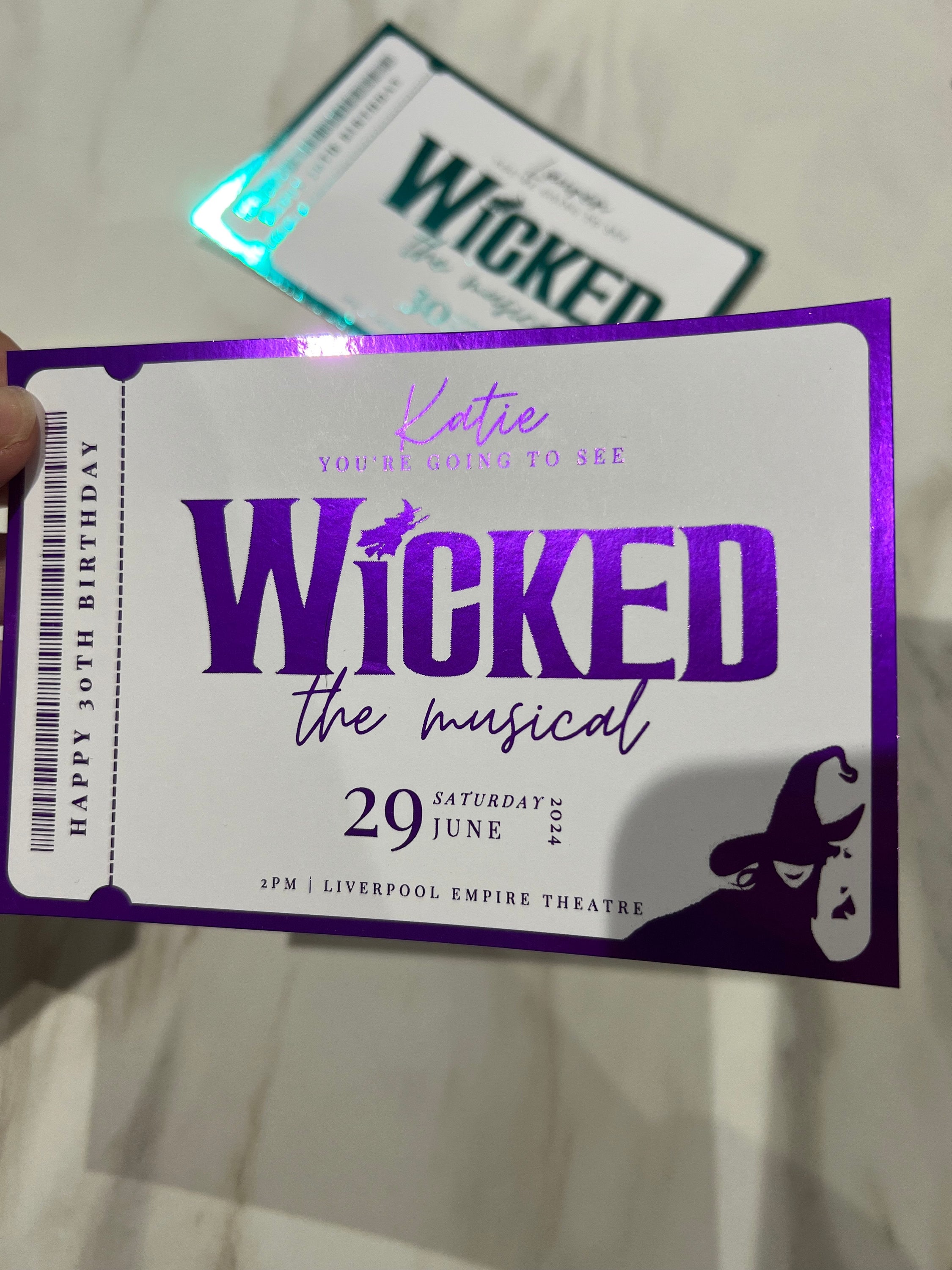 Personalised Wicked Theatre Ticket: West End Musical Gift - Etsy