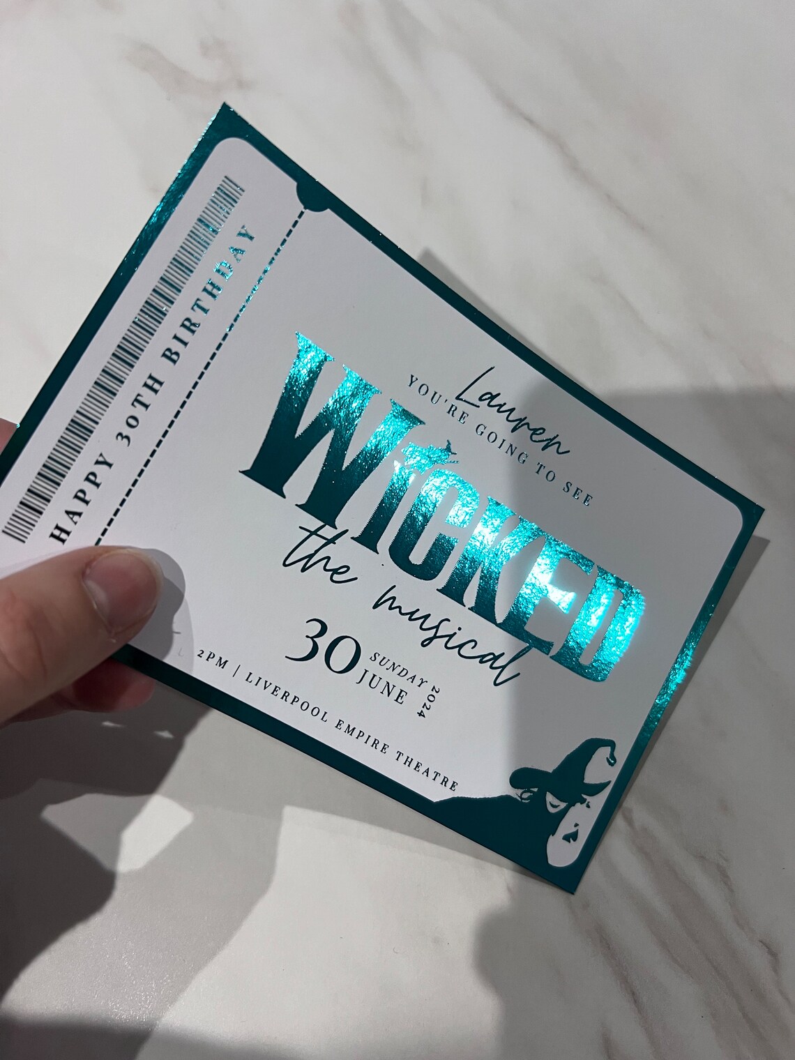 Personalised Wicked Theatre Ticket: West End Musical Gift - Etsy