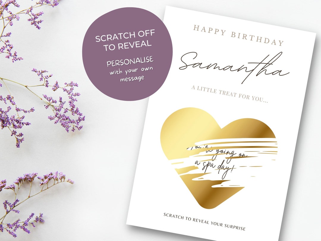 Personalised Birthday Reveal Scratch Card | Surprise Scratch Card, for ...