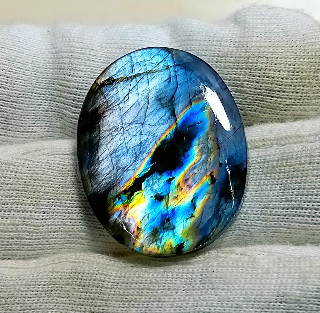 Natural Spectrolite Cabochon From Finland Gemstone Oval 50.90 Cts - Etsy
