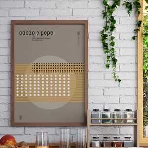 CACIO E PEPE 1 - Cacio E Pepe Poster, Italian Food Art in Bauhaus Style ...