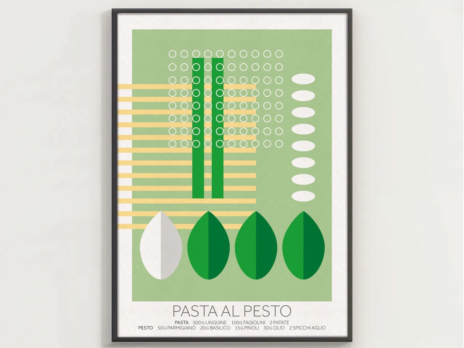 PESTO Pesto Poster, Italian Food Art in Bauhaus Style, Minimal Design ...