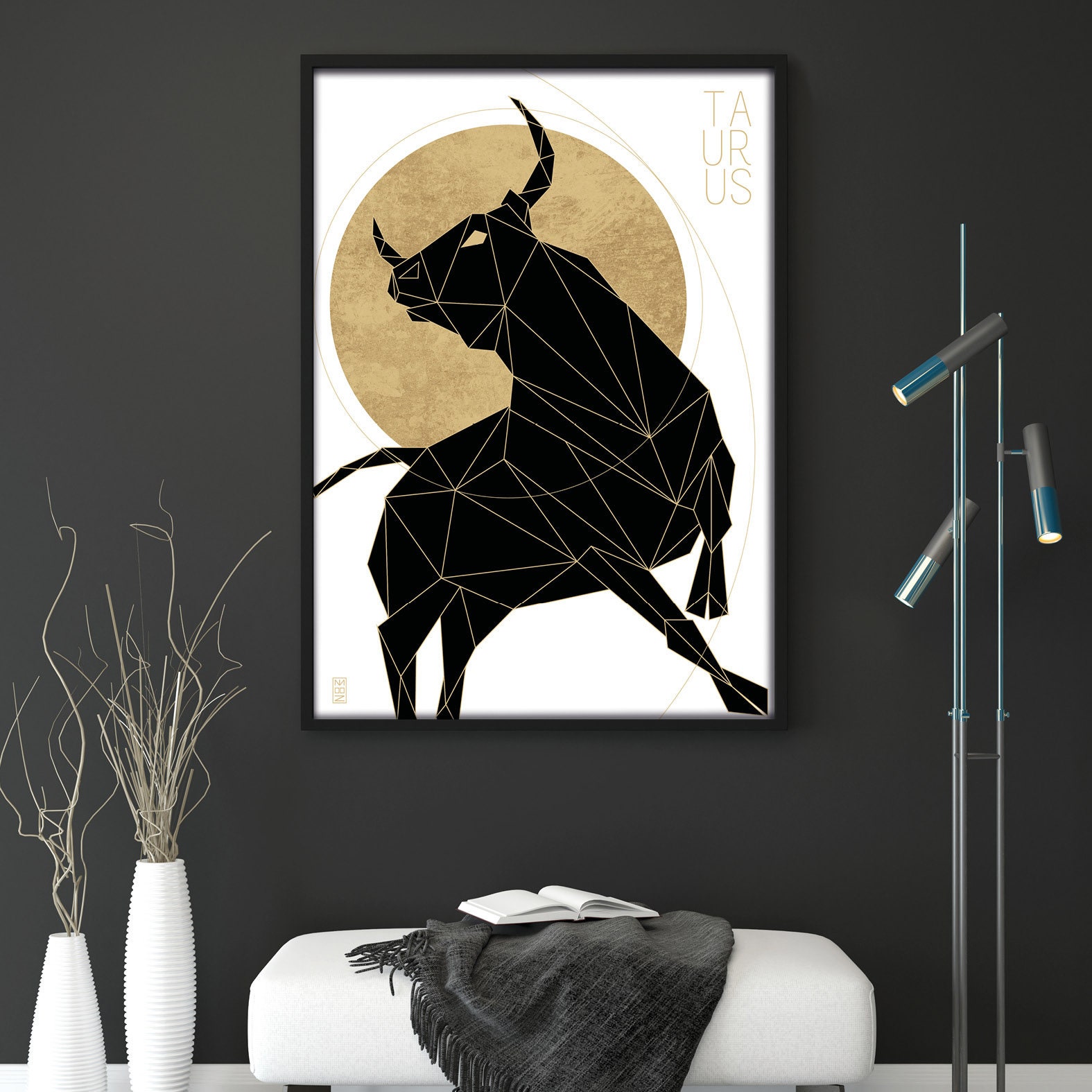 Stier Astrologie-Dekor Stier-Poster Sternzeichen-Wanddekoration für ...