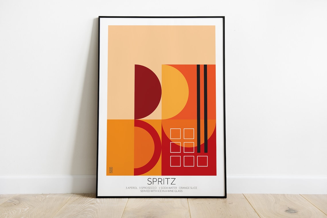 SPRITZ 1 Spritz Poster, Cocktail Poster, Minimal Art, Digital Print ...