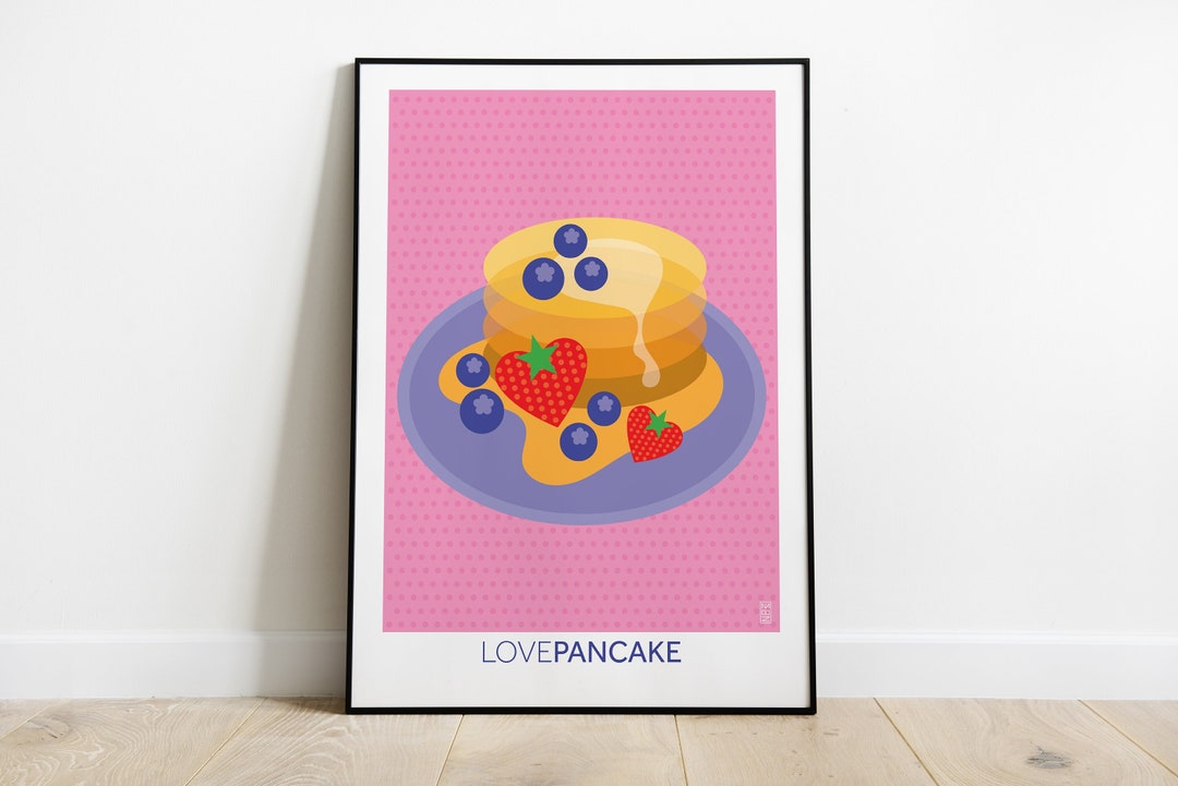 Pancake Wall Art - Breakfast Poster for Kitchen Decor, Food Lovers - Etsy