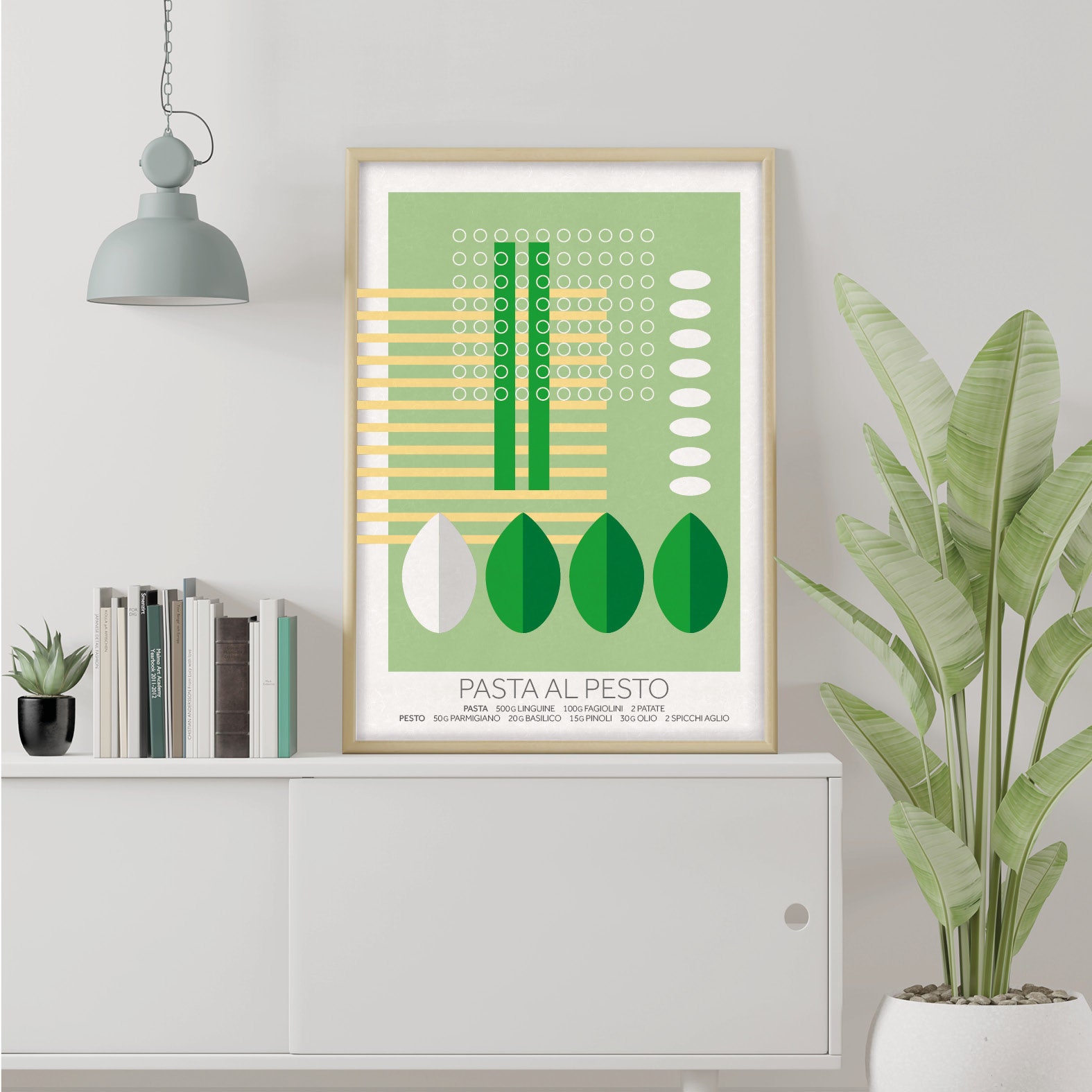 PESTO Pesto Poster, Italian Food Art in Bauhaus Style, Minimal Design ...