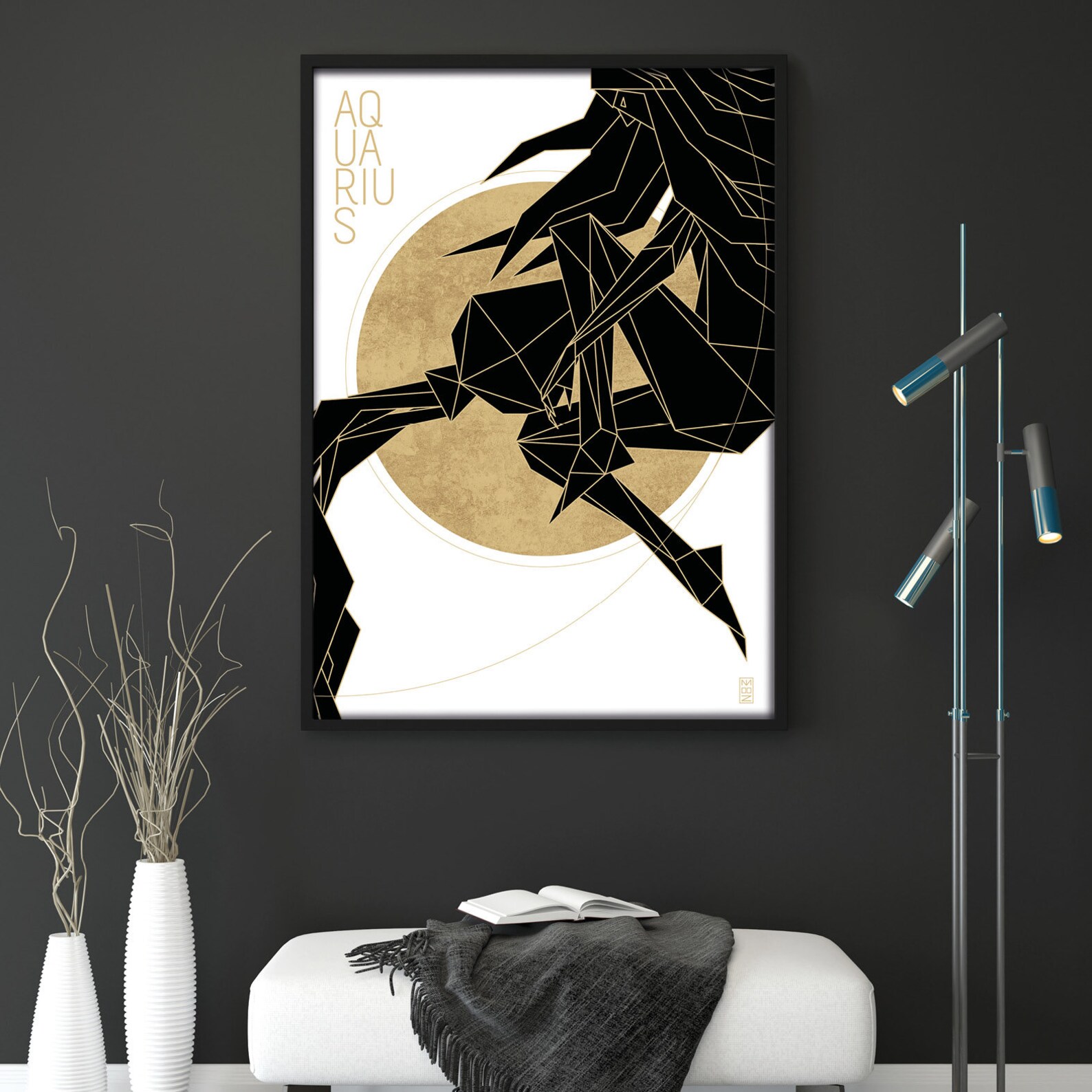 Aquarius - Astrology Decor Aquarius Poster - Zodiac Wall Decor for ...
