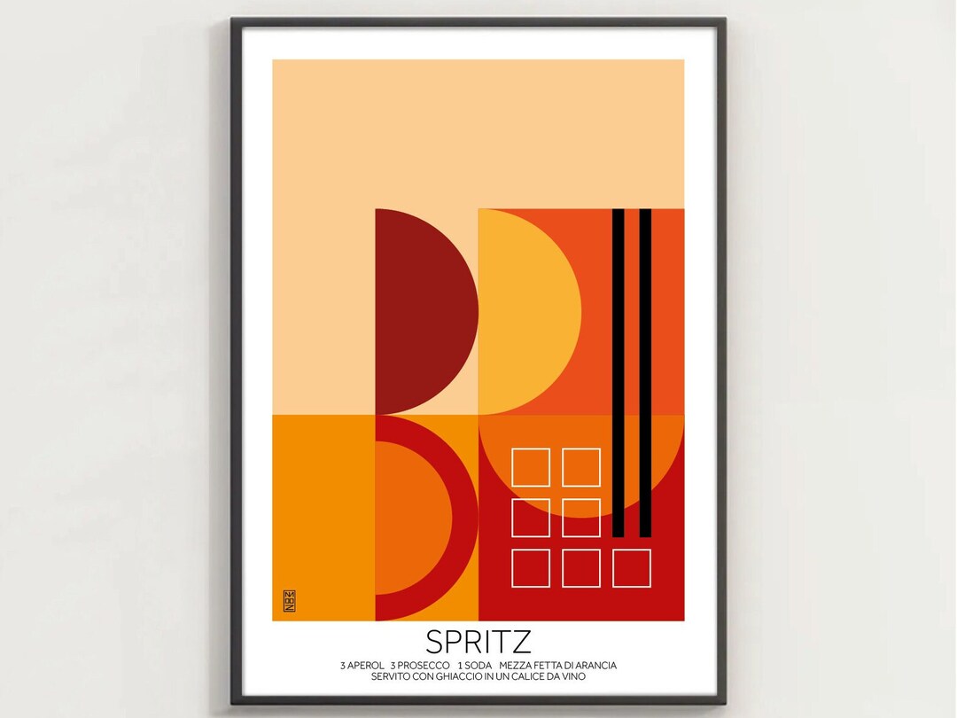 SPRITZ #1 - Spritz Poster, Cocktail Poster, Minimal Art, Digital Print ...