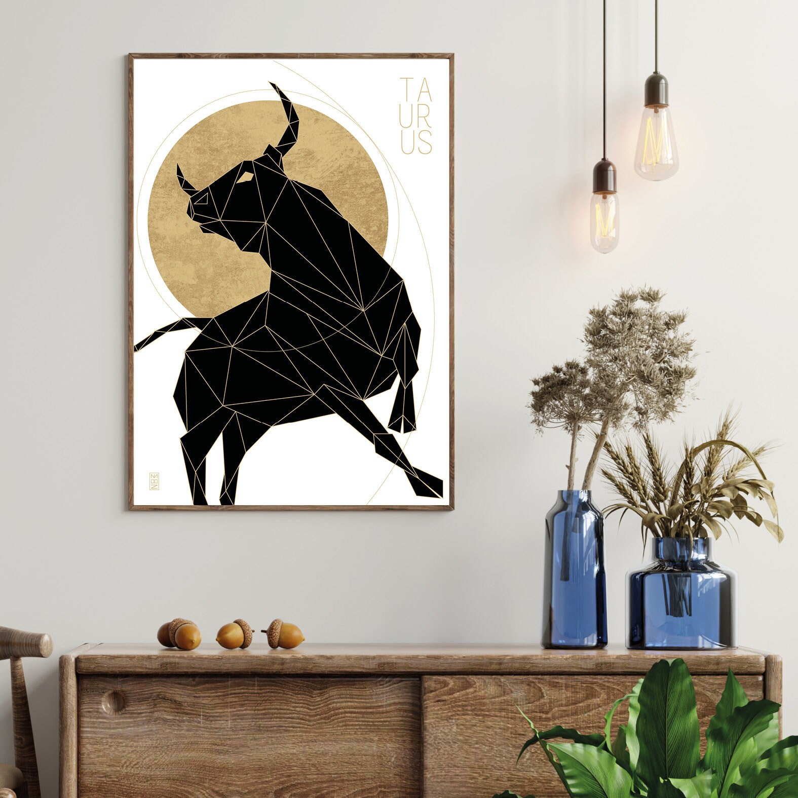 Stier Astrologie-Dekor Stier-Poster Sternzeichen-Wanddekoration für ...