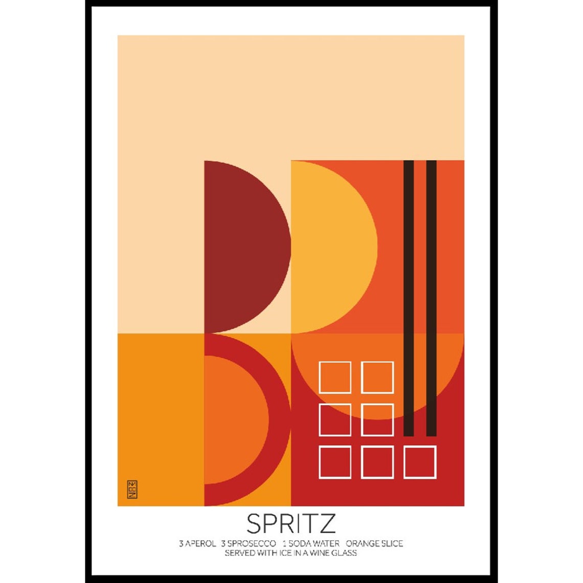 SPRITZ 1 Spritz Poster, Cocktail Poster, Minimal Art, Digital Print ...