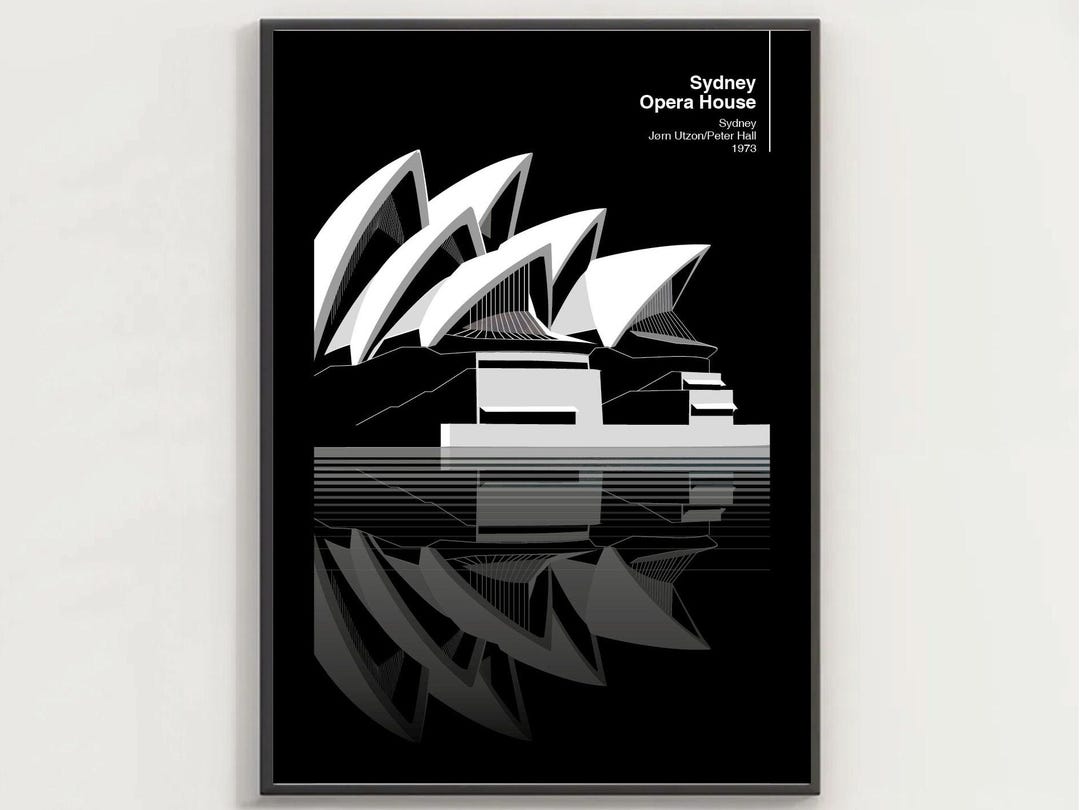 ICONIC BUILDINGS - Sydney Opera House - Architecture Poster, Modern ...