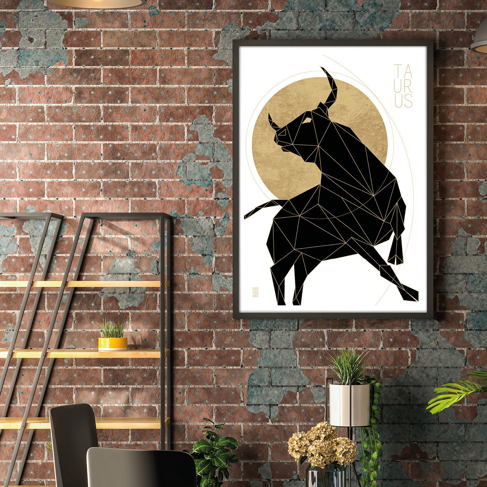 Stier Astrologie-Dekor Stier-Poster Sternzeichen-Wanddekoration für ...