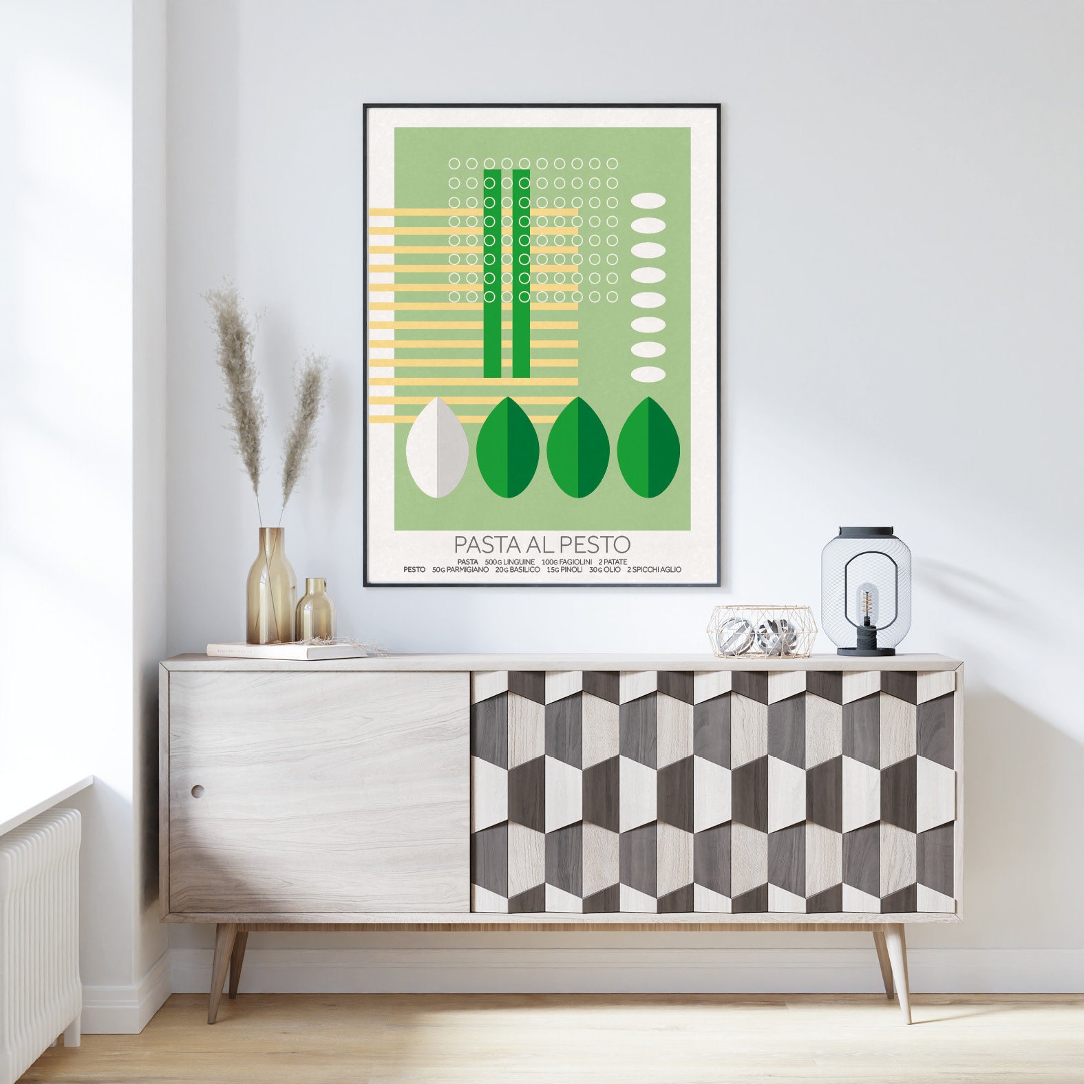 PESTO Pesto Poster, Italian Food Art in Bauhaus Style, Minimal Design ...