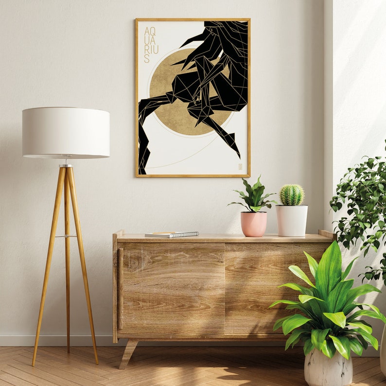 Aquarius - Astrology Decor Aquarius Poster - Zodiac Wall Decor for ...