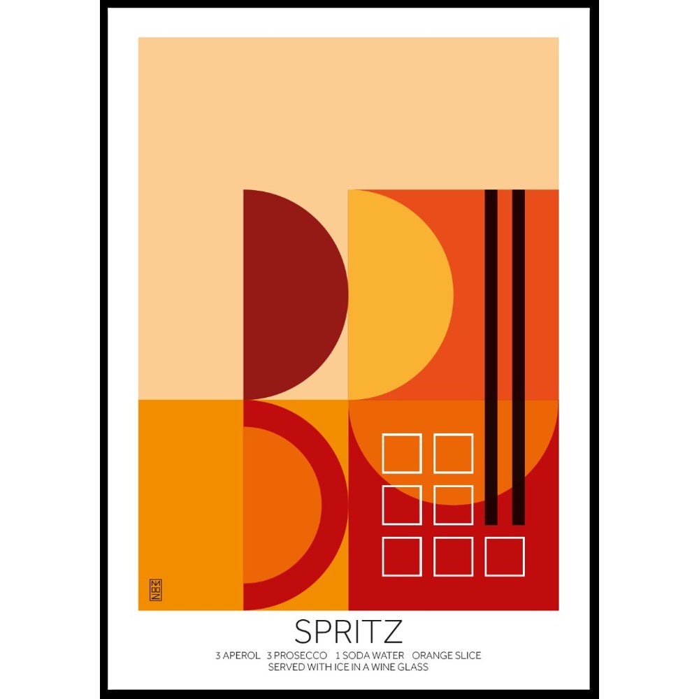 SPRITZ 1 Spritz Poster, Cocktail Poster, Minimal Art, Digital Print ...