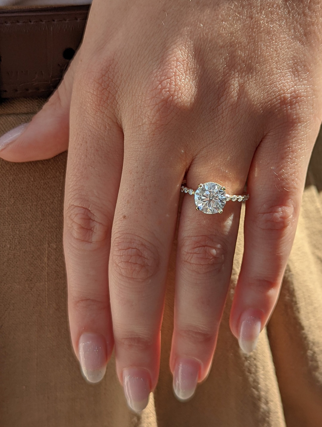3.30 Carat Round Brilliant Diamond Engagement Ring: 14K White Gold ...