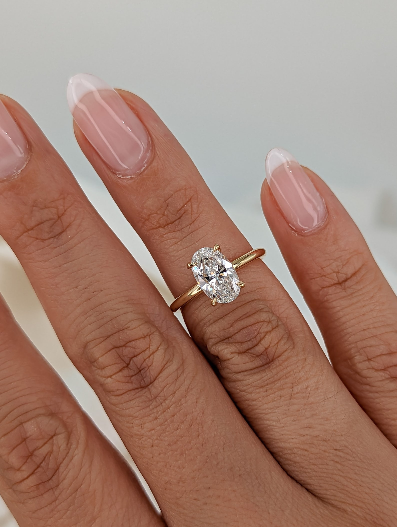1.50 Carat Oval Diamond Engagement Ring 18K Yellow Gold - Etsy