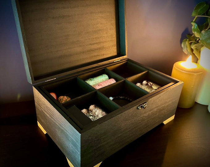 Black Storage Box Painted Black Alter Box Witch Box Witchcraft Box ...