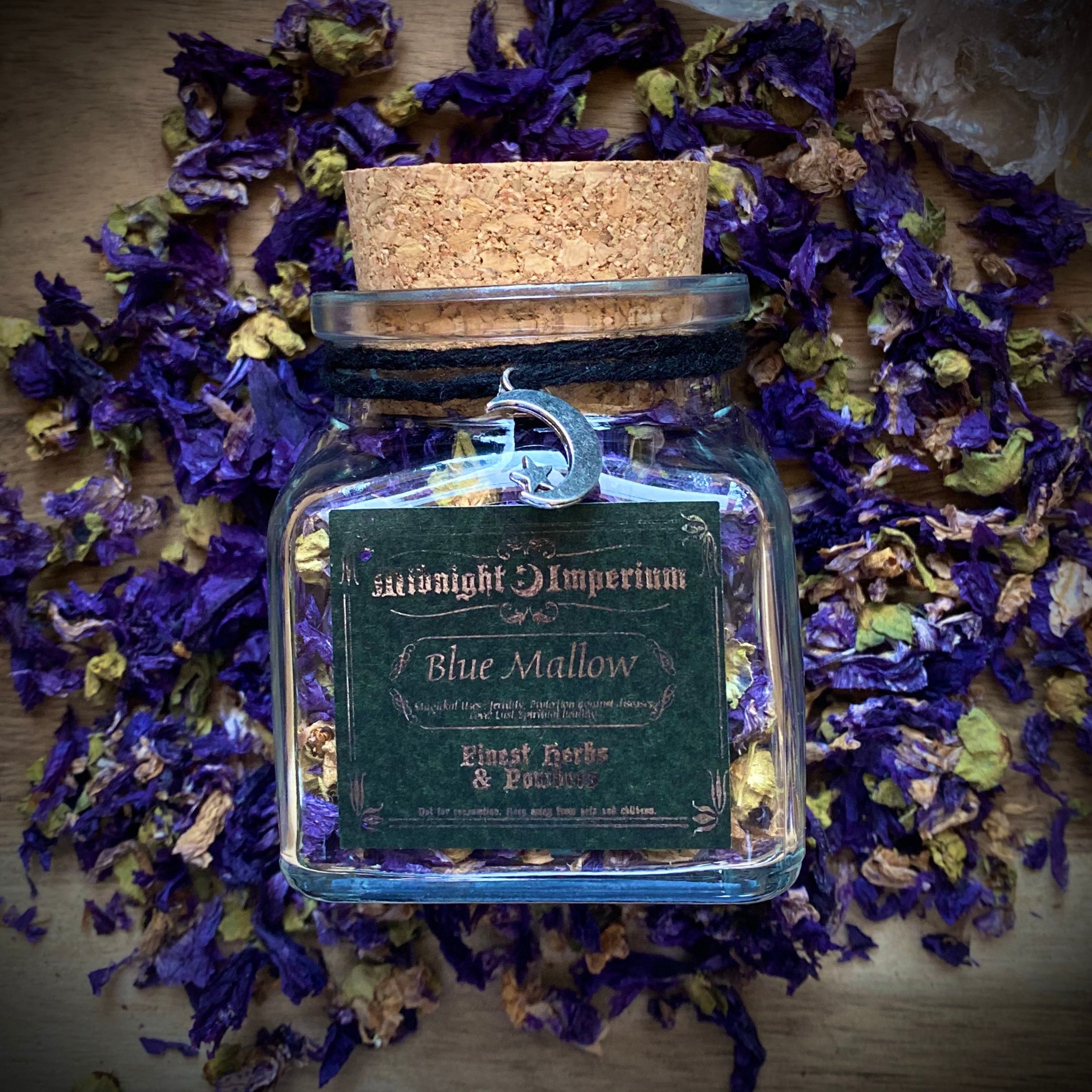 Organic Dried Blue Mallow / Blue Malva in a Glass Cork Top Jar - Etsy UK