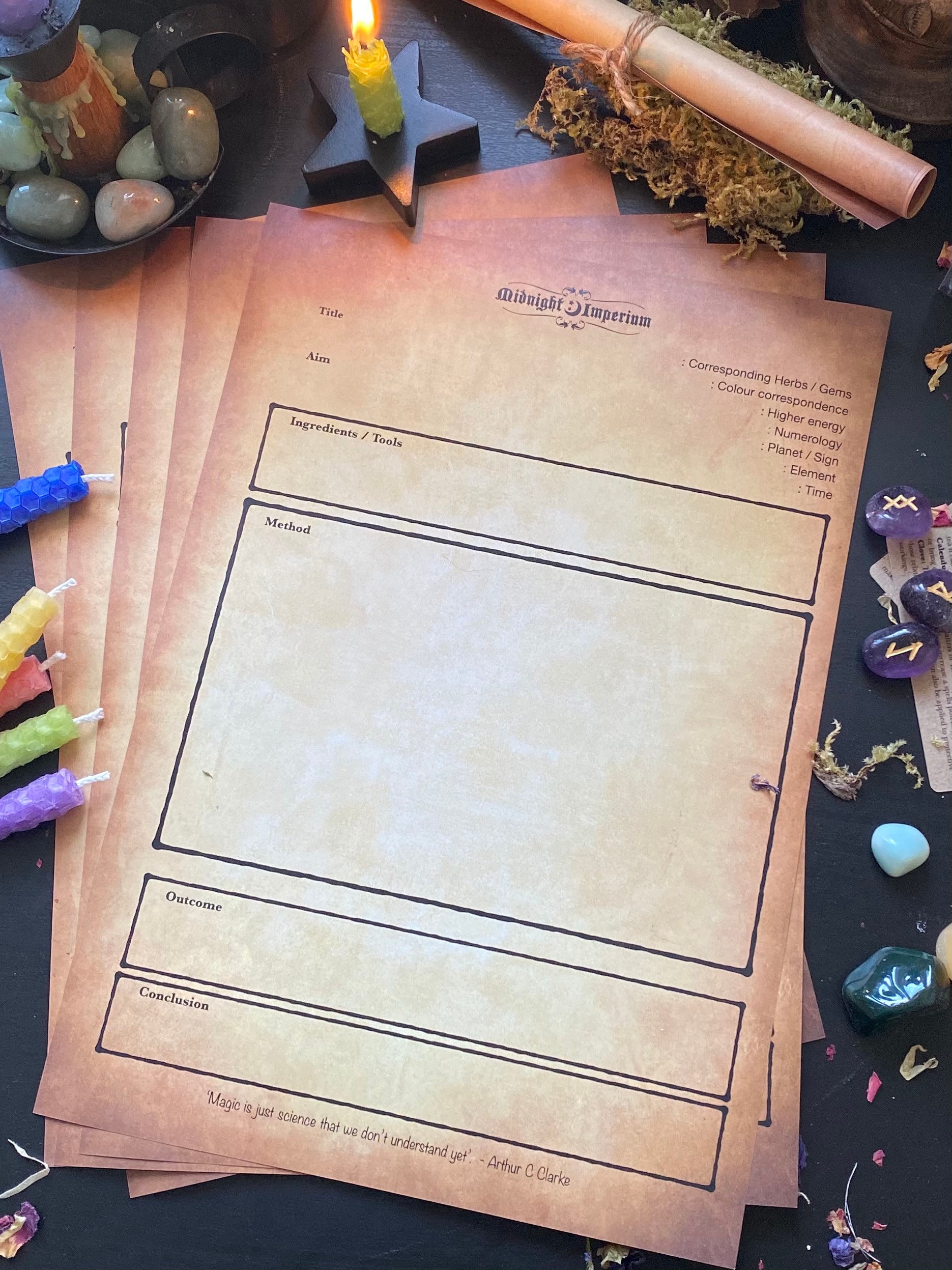 Casting Sheets Spell Worksheets Casting Worksheets Witch | Etsy UK