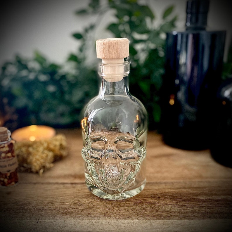 Skull Potion Bottle Potion Bottles Corked Bottle | Etsy