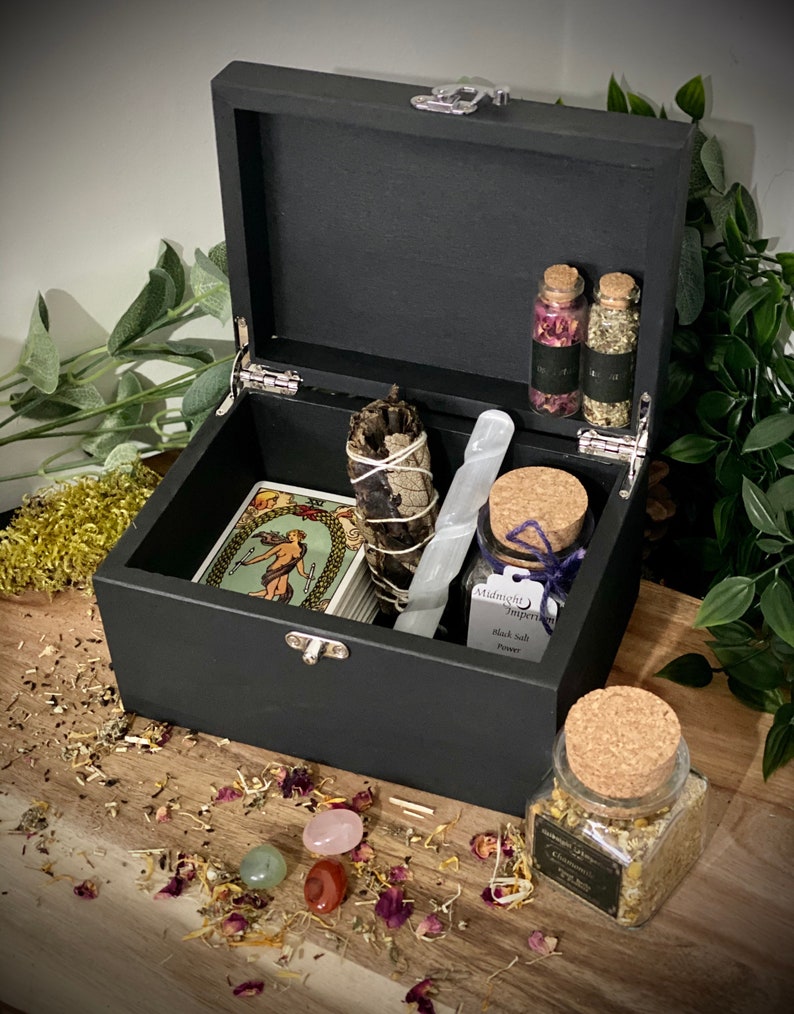 Black Wooden Altar Box: Witchcraft Supplies Storage - Etsy