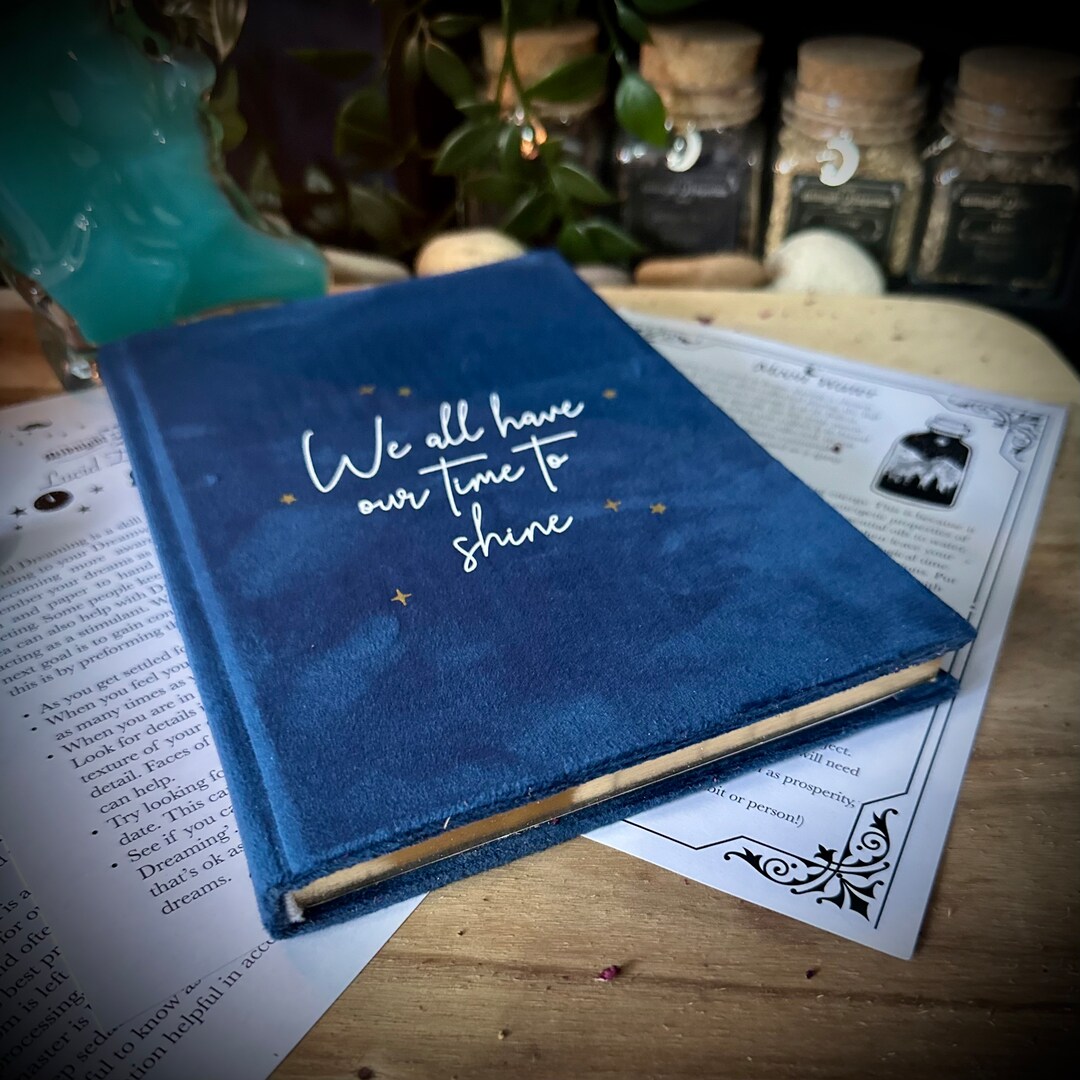 Blue Velvet Notebook With Gold Edged Pages We All Have Our - Etsy