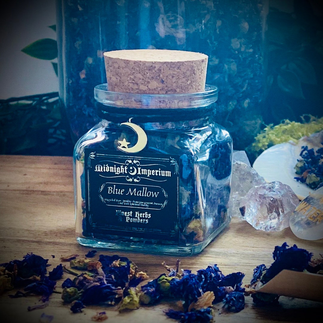 Organic Dried Blue Mallow / Blue Malva in a Glass Cork Top Jar - Etsy