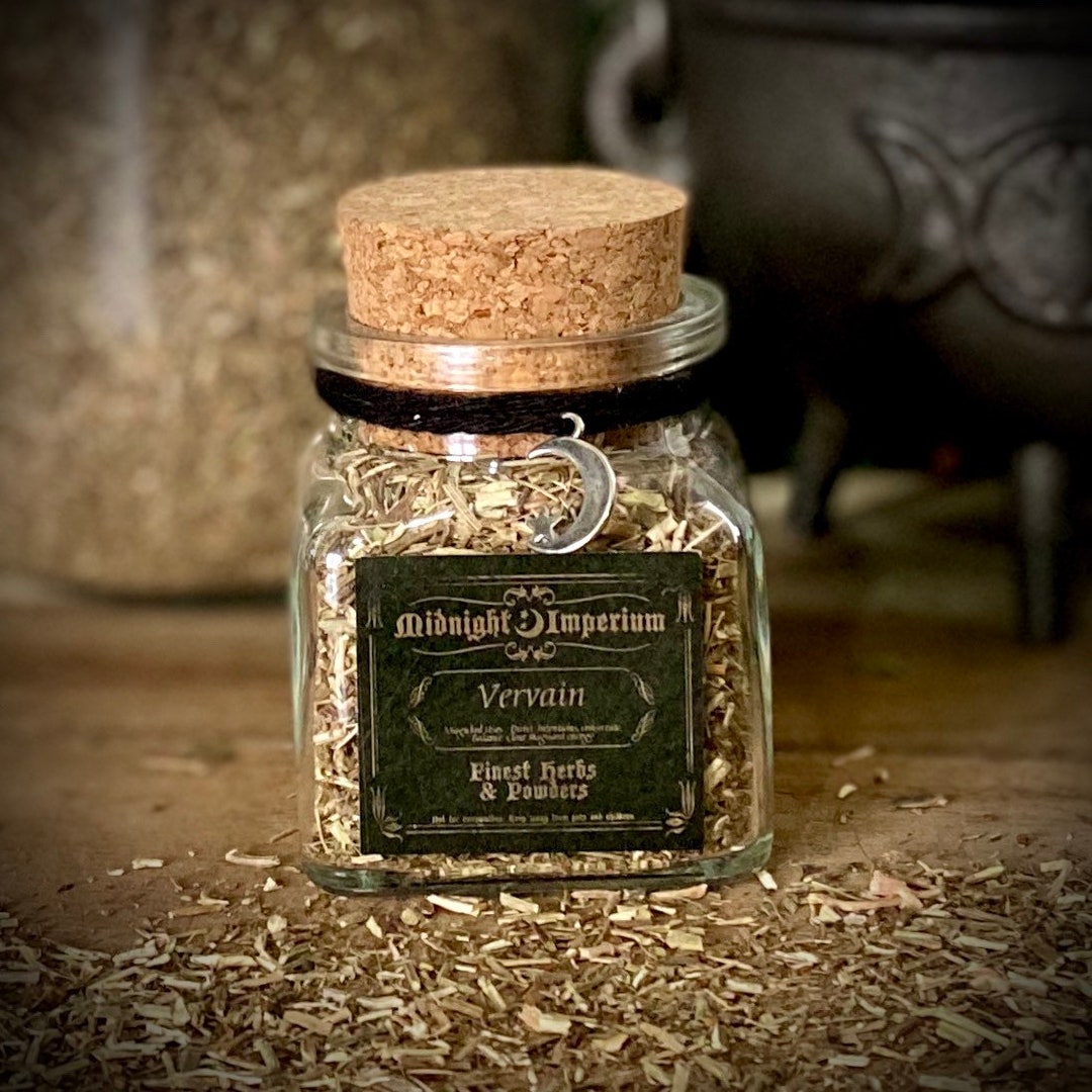 Organic Dried Vervain | Vervain in a Glass Jar With Cork Top - Etsy
