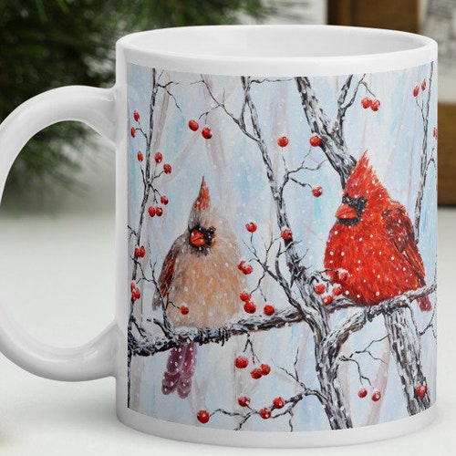 Male & Female Cardinal Coffee Mug - Etsy