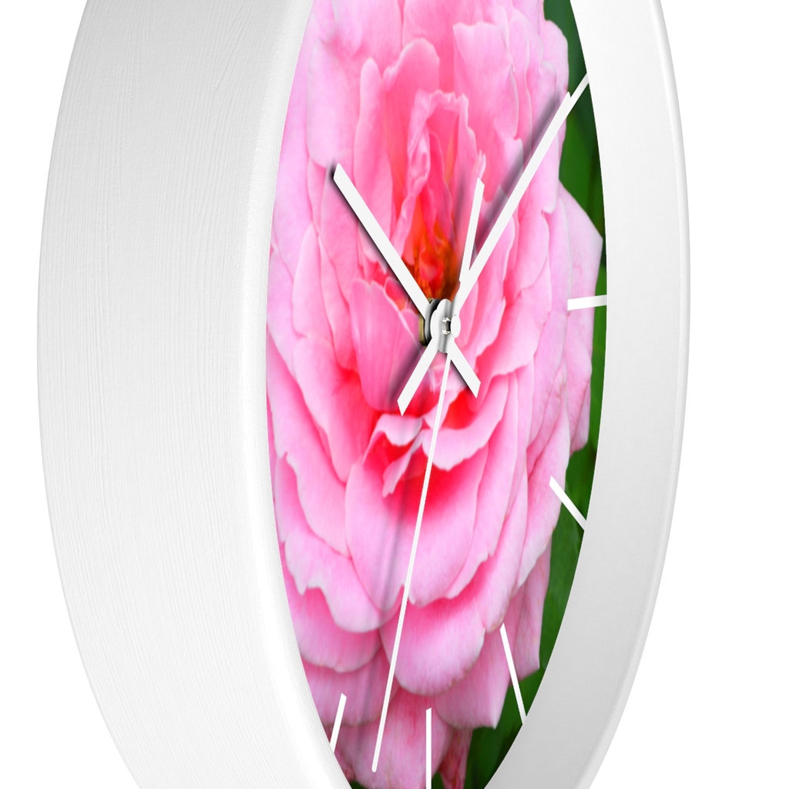 Wall Clock, Pink Rose, Rose Lovers, Pink Flower, Rose Gifts, Home Decor ...
