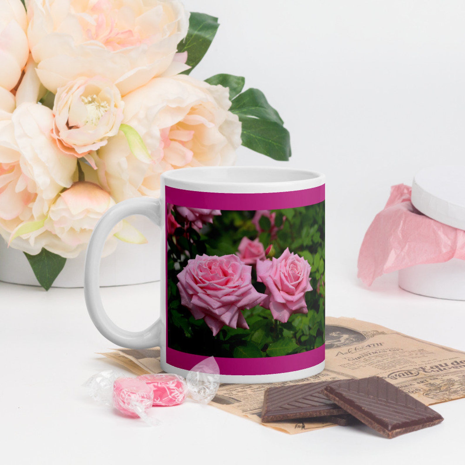 Taza rosa rosas amantes de las rosas taza de café taza - Etsy España
