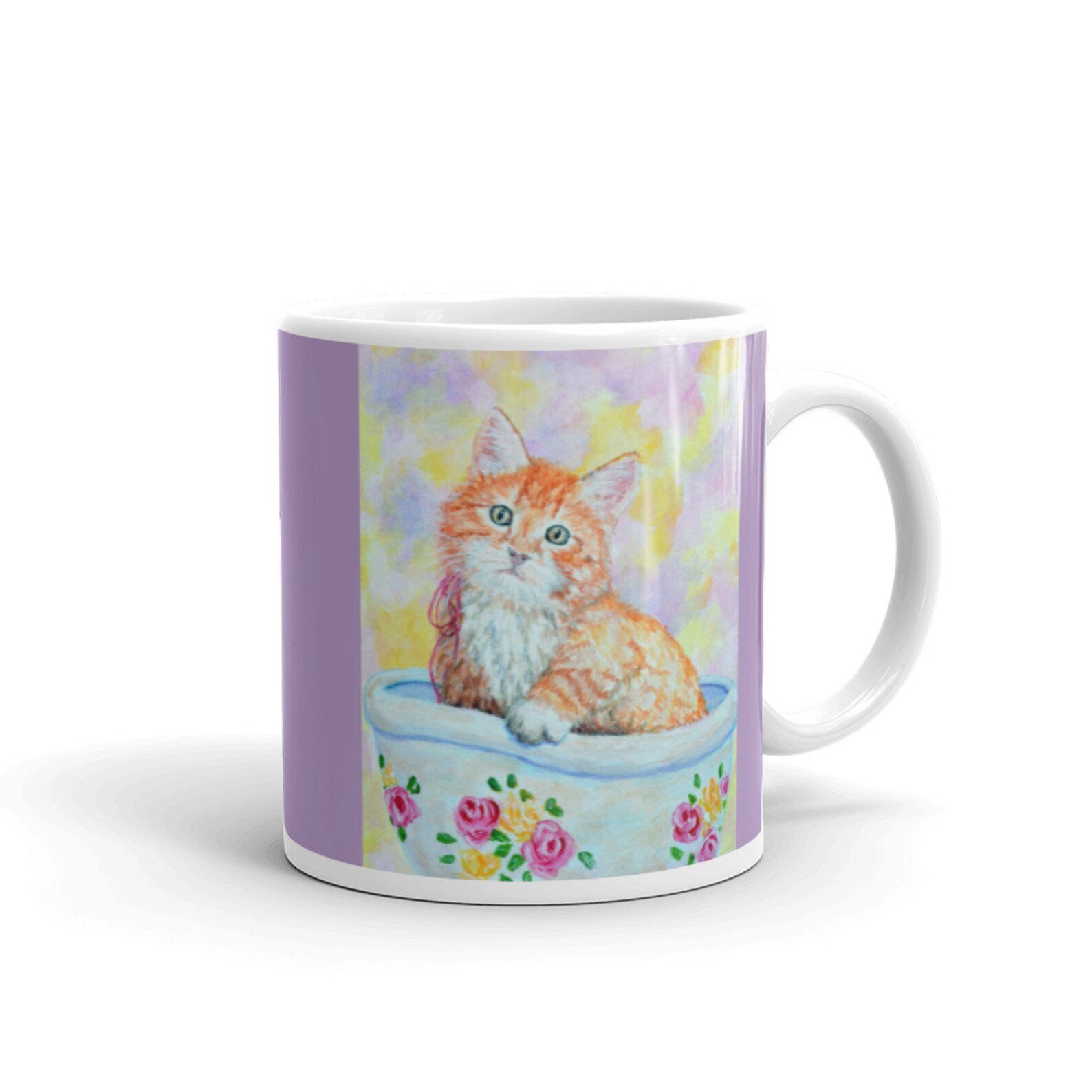 Orange Tabby Cat Mug, Orange Kitten Coffee Mug, Mug With Orange Cat ...