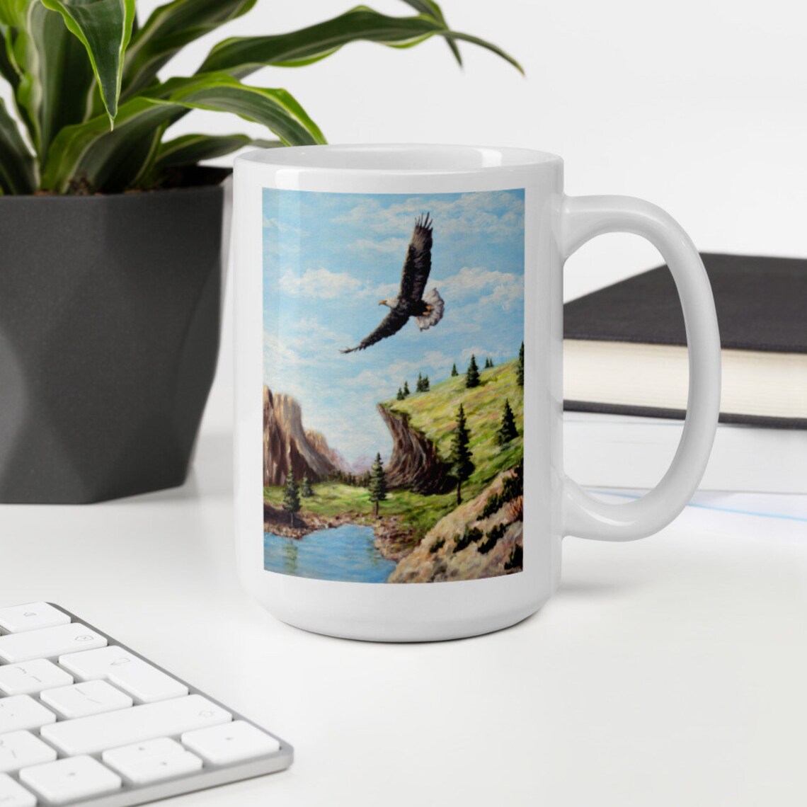 Eagle Flying Mug, Coffee Mug, Cup, Ceramic, Printed, Double-sided, Tea ...