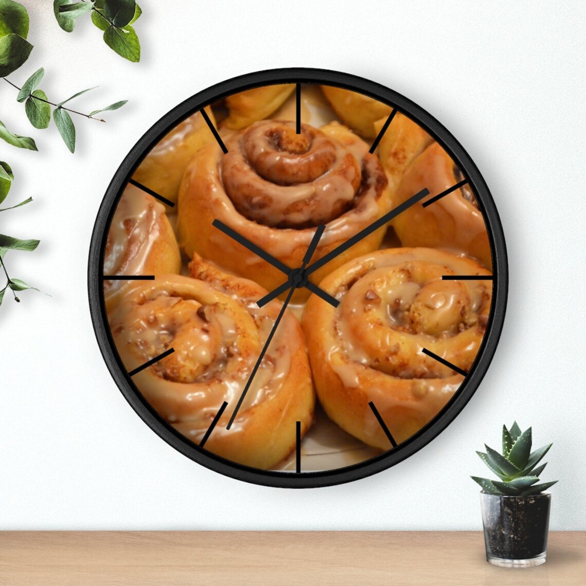Wall Clock Cinnamon Roll Dessert Beige Fun Home Decor - Etsy