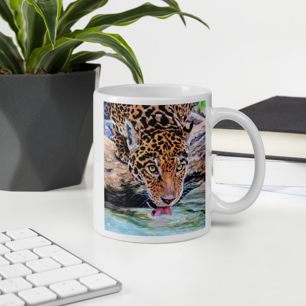 Leopard Mug, Leopard Coffee Mug, Big Cat Mug, Leopard Cat, Leopard Art ...