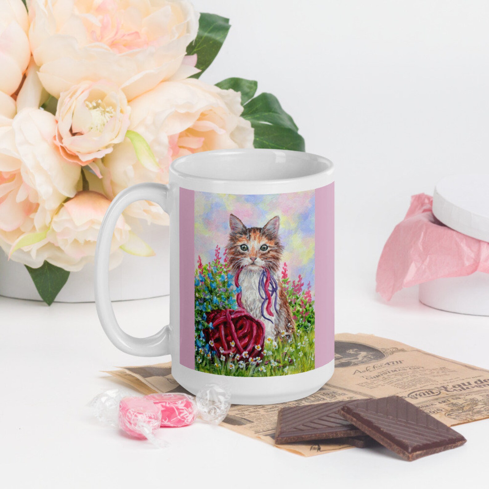 Calico Cat Mug Calico Gifts Calico Coffee Mugs Paintings on - Etsy Israel