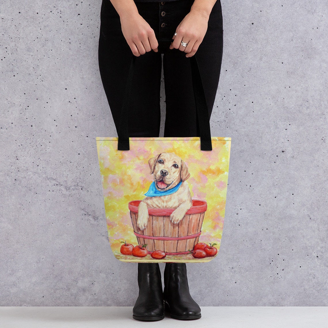 Golden Labrador Tote Bag Labrador Lovers Doggy Apples - Etsy