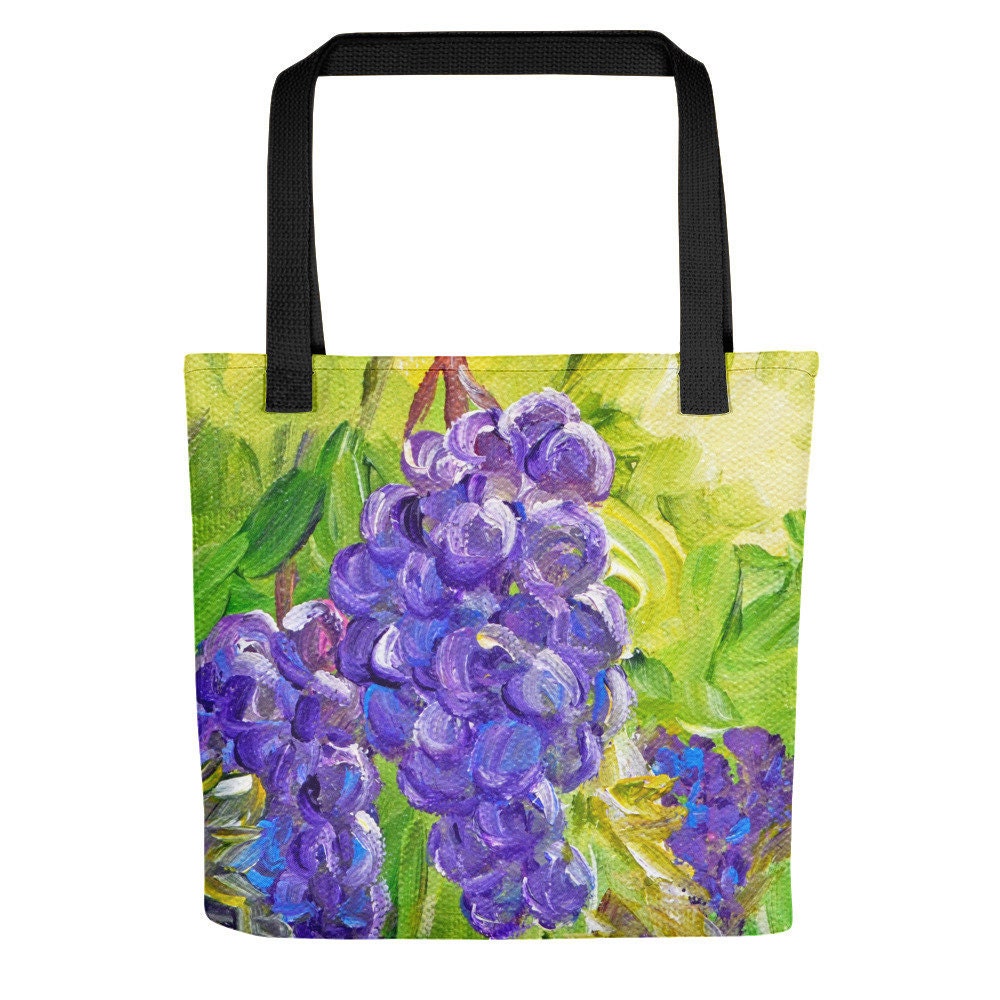 Purple Grapes Tote Bag, Grape Lovers, Grape Gifts, Shopping Bag ...