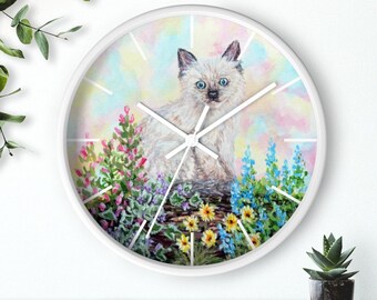 Wall Clock, Tuxedo Cat, Cat Lovers, Kitty, Kitten, Gifts, Home Decor ...